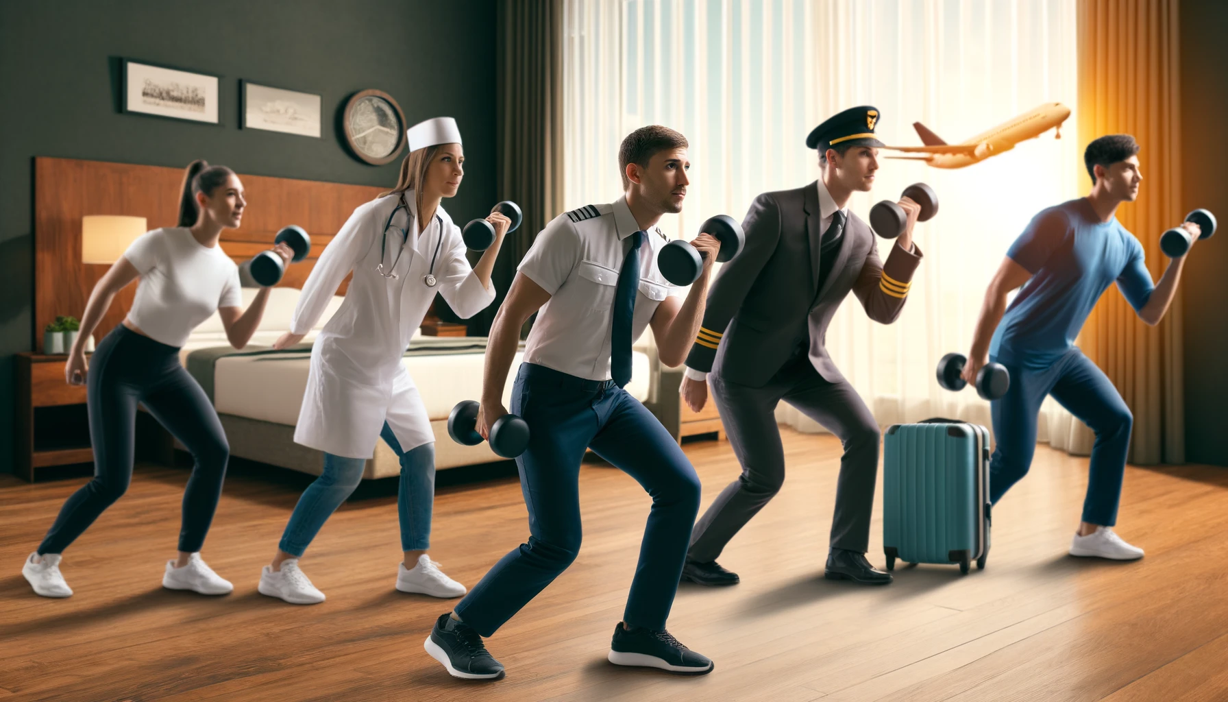 Dumbbell Workouts for Travel Nurses, Pilots, and Flight Attendants
